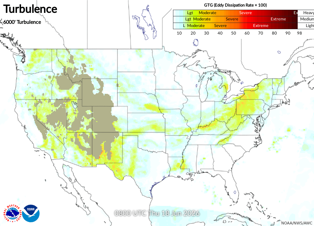 Maximum Turbulence Potential - Turbulence Forecast