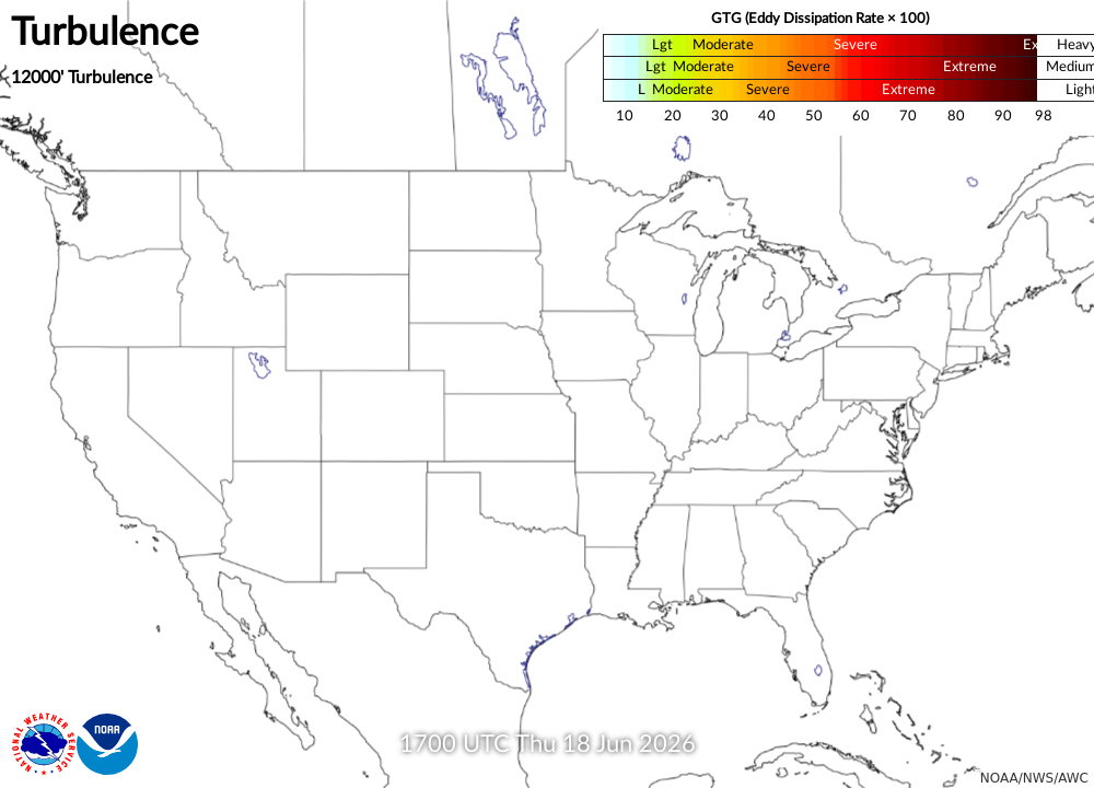 Maximum Turbulence Potential - Turbulence Forecast